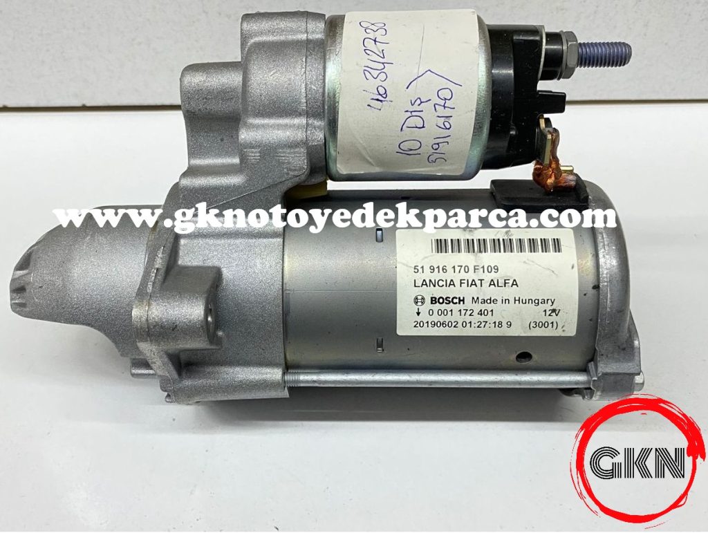 MARŞ MOTORU 1.3 EURO 6 EGEA 500 DOBLO FİORİNO 10 DİŞ BOSCH 51916170 ...